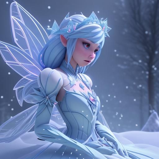Beautiful snow fairy princess - AI Generated Artwork - NightCafe Creator