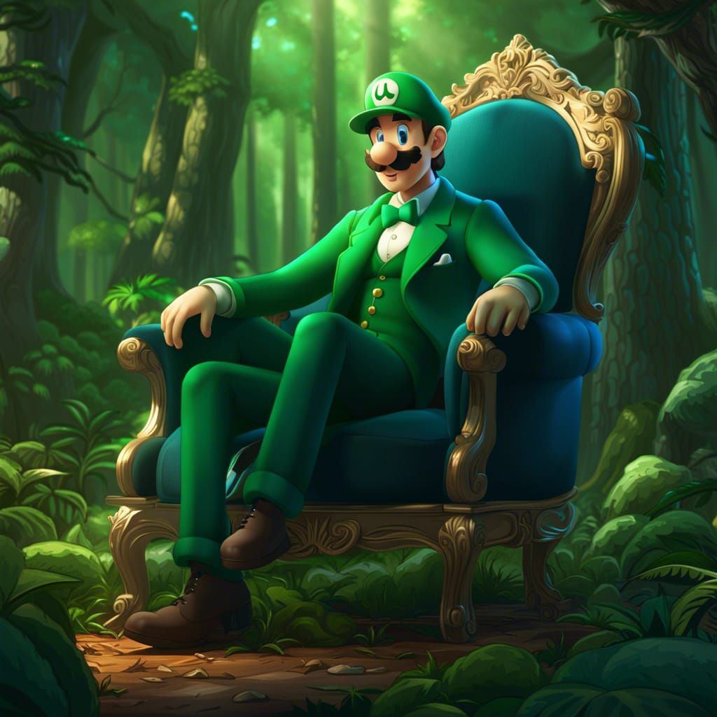 Tallest Luigi In the Forest - AI Generated Artwork - NightCafe Creator