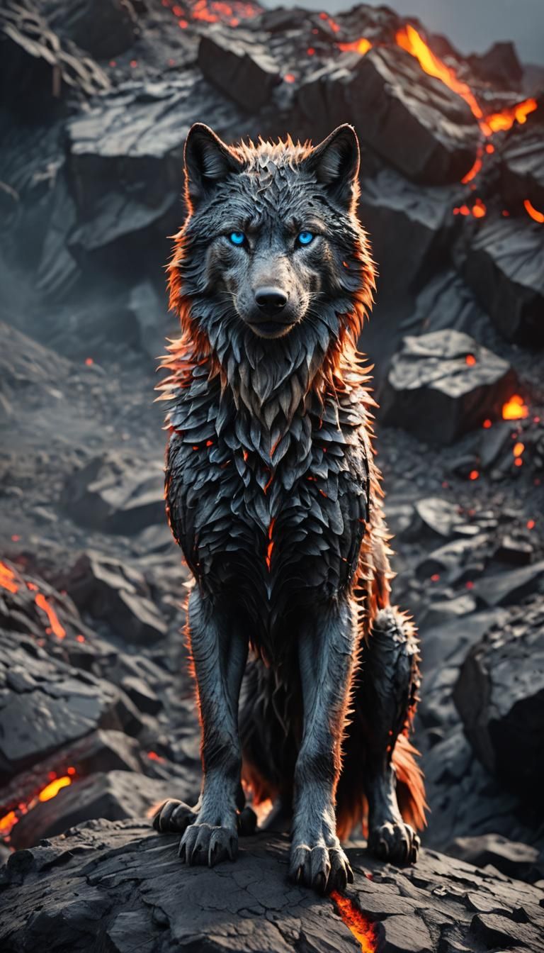 Lava Wolf 2 - AI Generated Artwork - NightCafe Creator