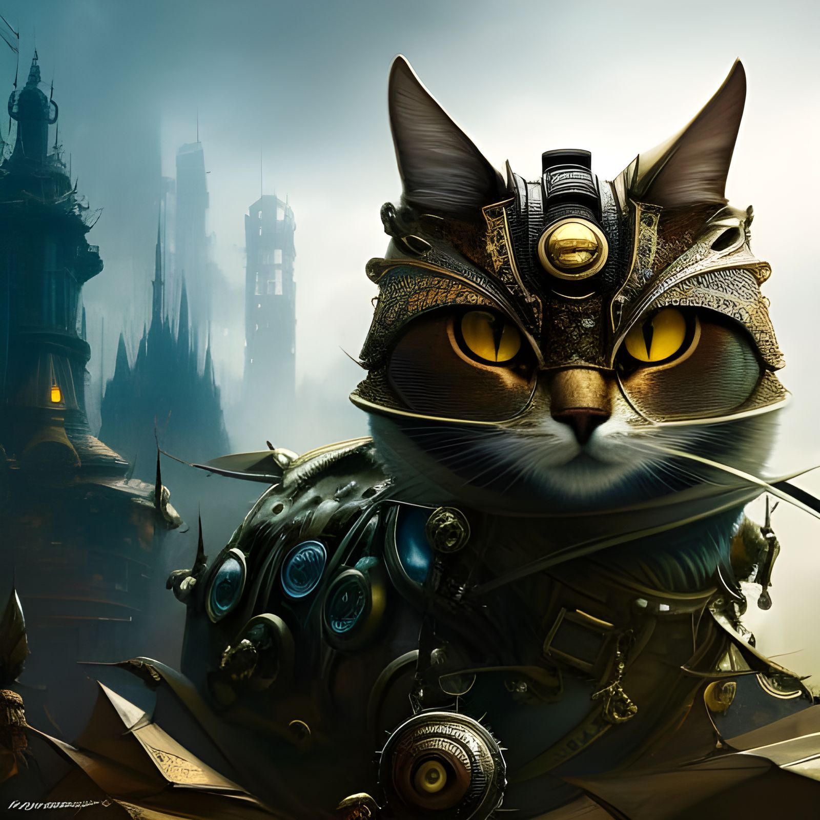 Steampunk kitty 2 * - AI Generated Artwork - NightCafe Creator