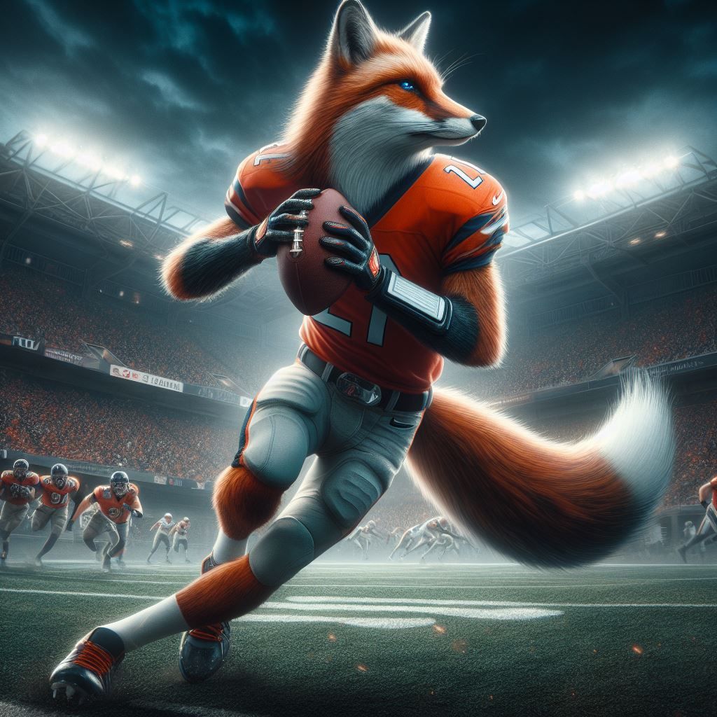 NFL animals: Fox as quaterback - AI Generated Artwork - NightCafe Creator