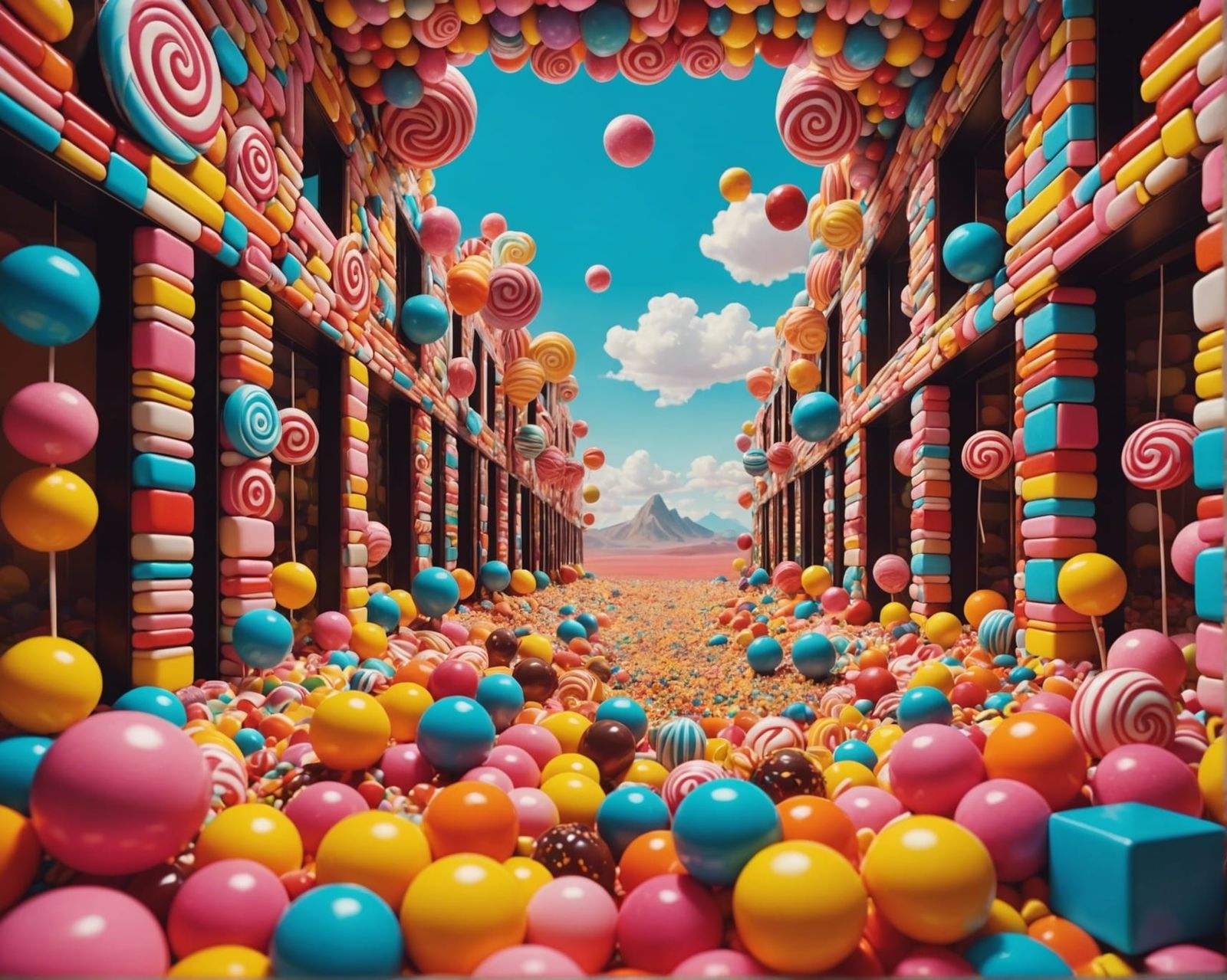 Surreal Cubist Dreamscape of a cinematic land made of candy - AI ...
