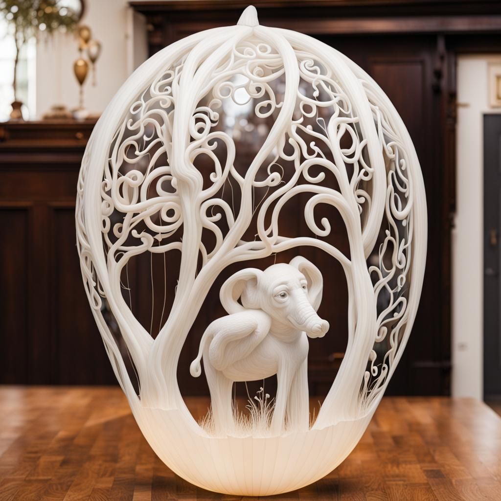 A whimsical balloon carved out of a balloon - AI Generated Artwork ...