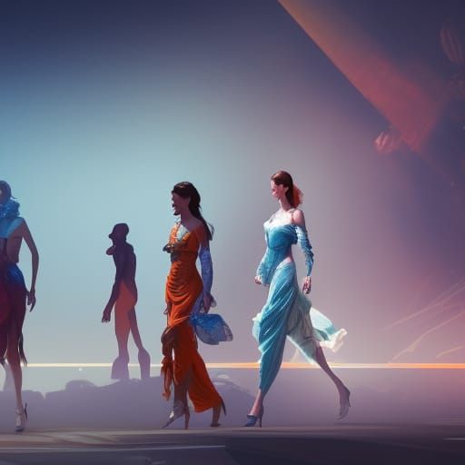 Models on a runway - AI Generated Artwork - NightCafe Creator