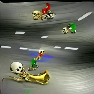 Shiny skeletons play Mario kart 64 - AI Generated Artwork - NightCafe ...