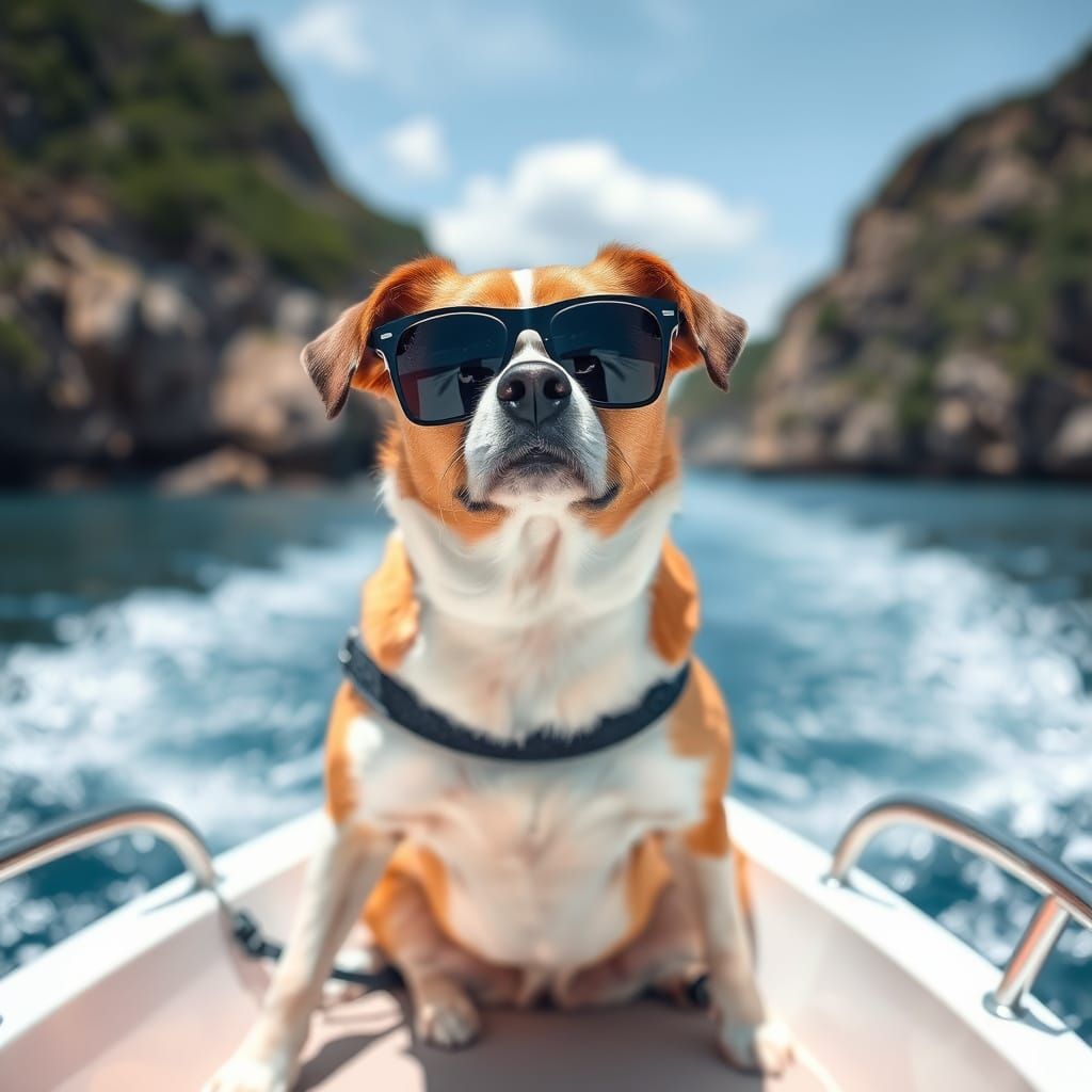 Canine Summer Cruisers in Cool Shades - AI Art