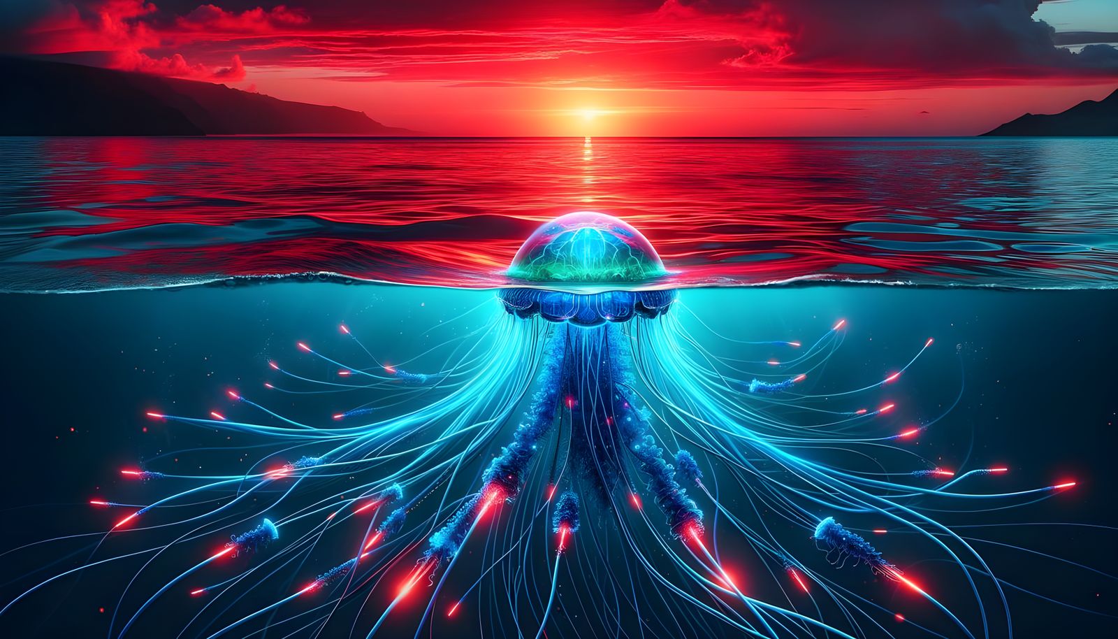 Biomechanical Man' O War Jellyfish