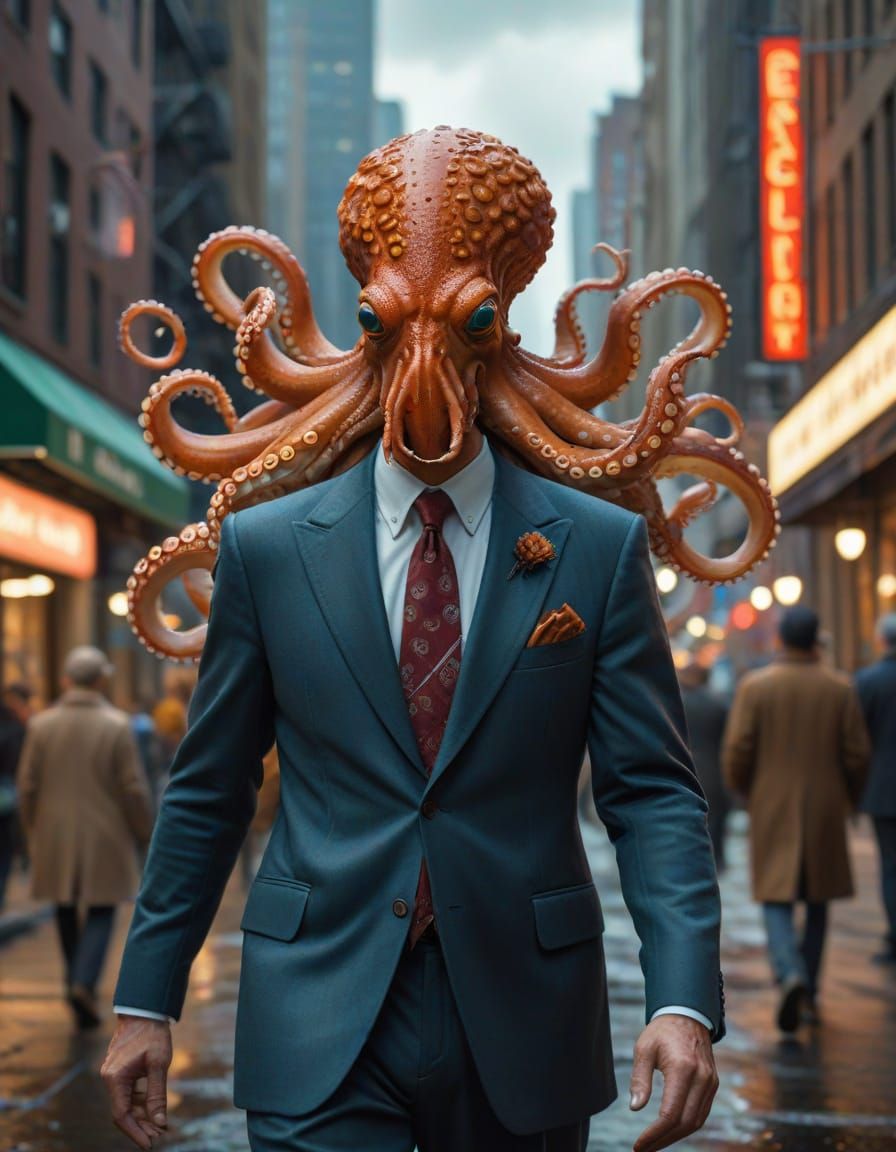 A sharp dressed Octopus Man - A sharp dressed Octopus Man...
