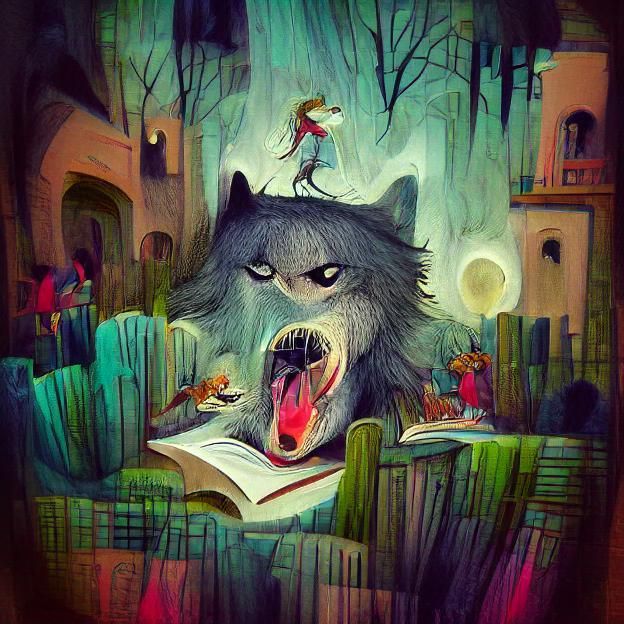 Insane Wolf, storybook illustration - AI Generated Artwork - NightCafe ...