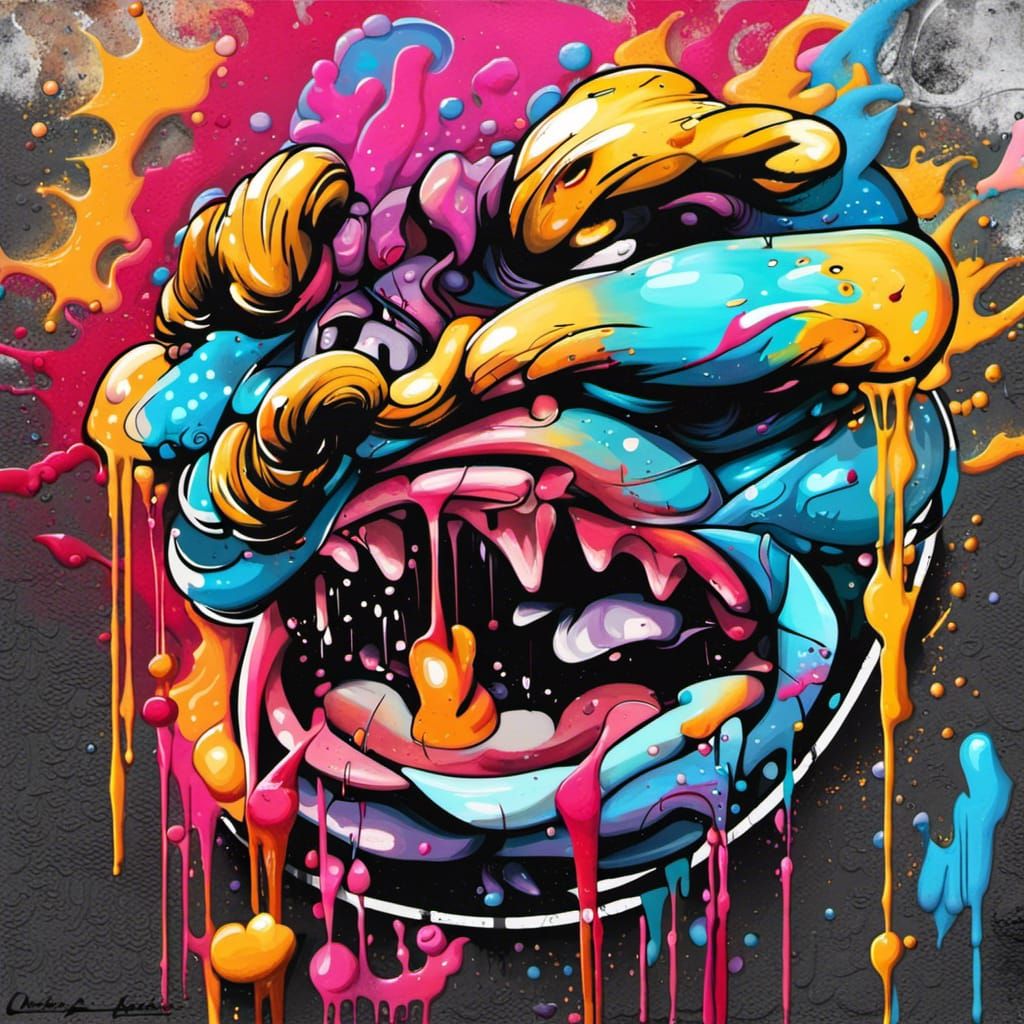 Street Graffiti Ink Splatter Art - AI Generated Artwork - NightCafe Creator