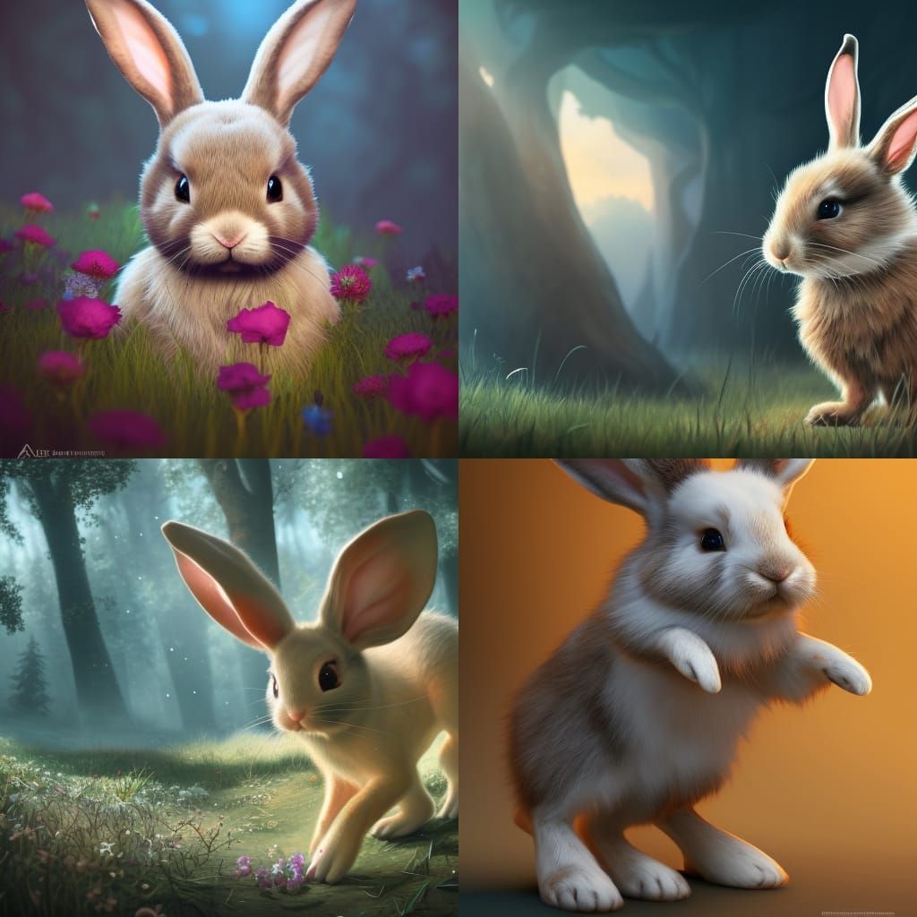 cutest realistic bunny ever - AI Generated Artwork - NightCafe Creator
