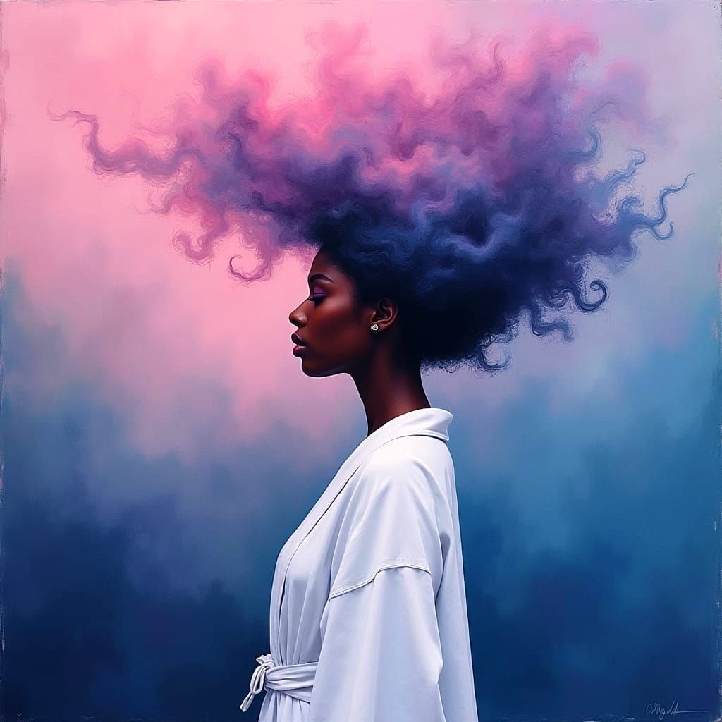 Drift of Consciousness - Surreal Pink-Purple Awakening in Ab...