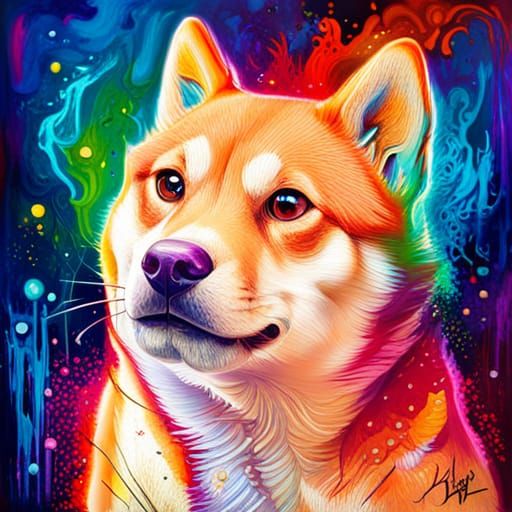 colorful shiba inu - AI Generated Artwork - NightCafe Creator