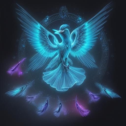 STUNNINGLY BEAUTIFUL happy Bioluminescence birds FINELY DETAILED with ...