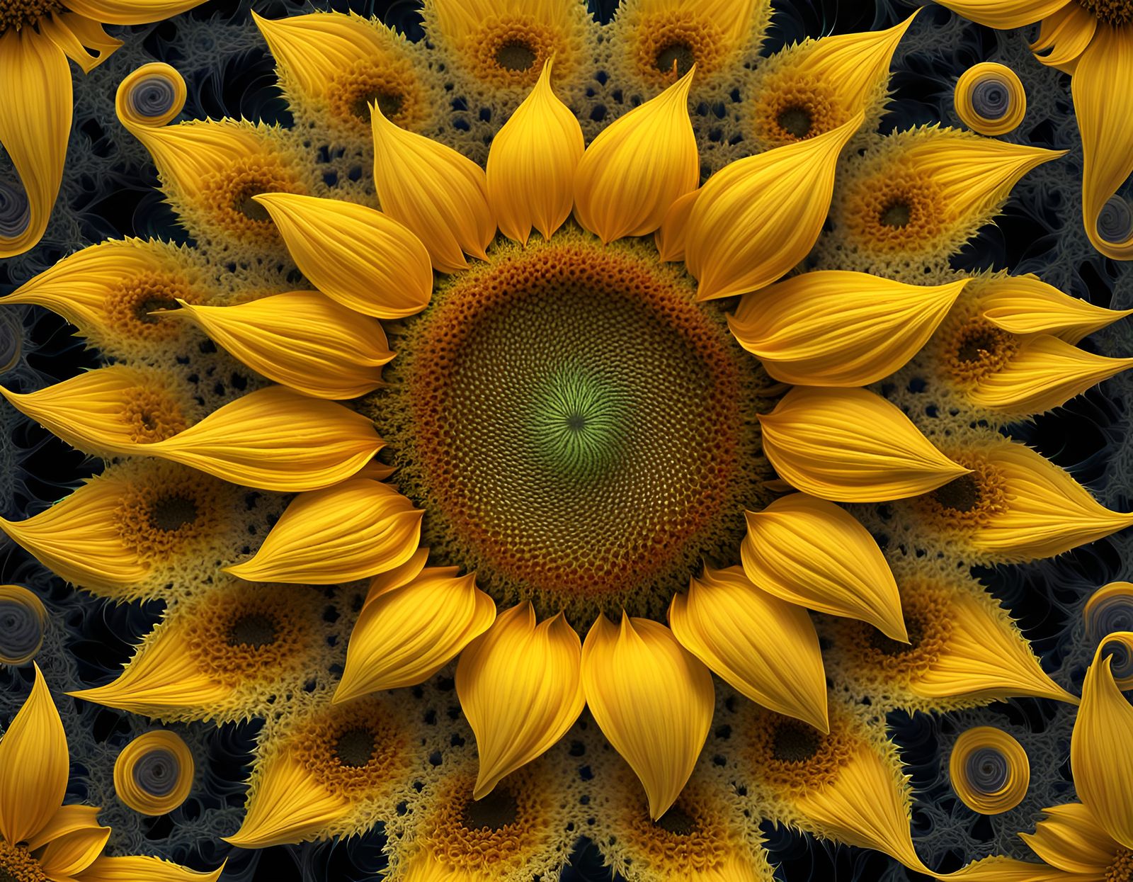 A Fractal Sunflower - AI Generated Artwork - NightCafe Creator