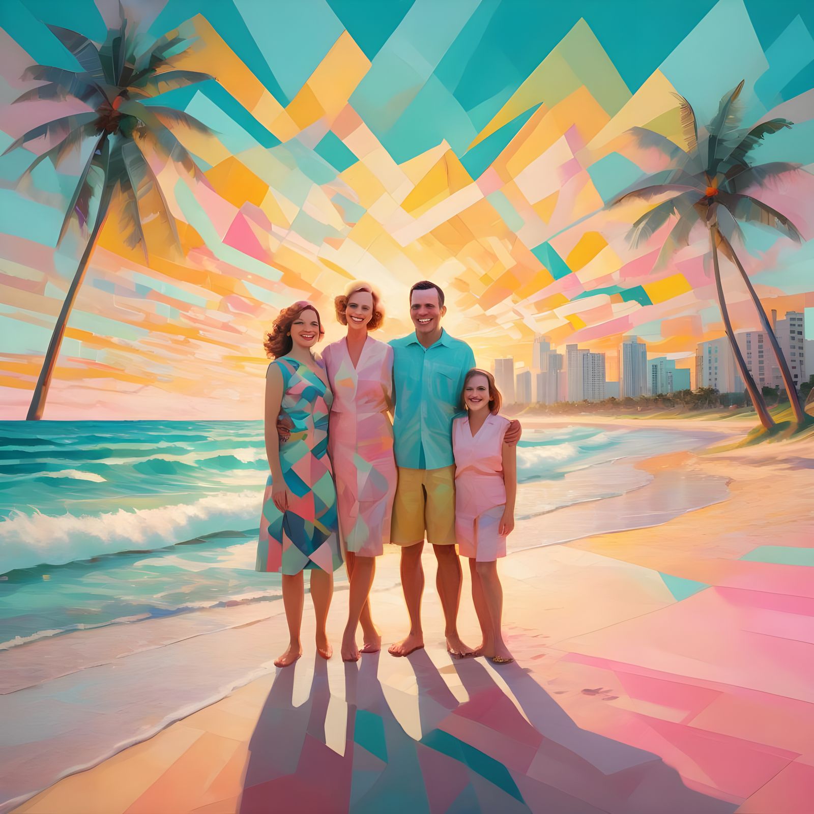 Beach holiday in Miami - Cubist Family Enjoying Miami Beach...