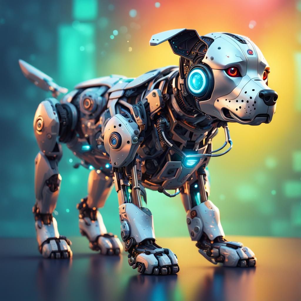 Cyborg dog - AI Generated Artwork - NightCafe Creator