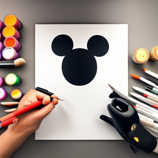 Sharpie outline of mickey mouse White space - AI Generated Artwork ...