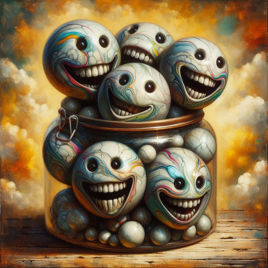 Marbles in a Jar - AI Generated Artwork - NightCafe Creator