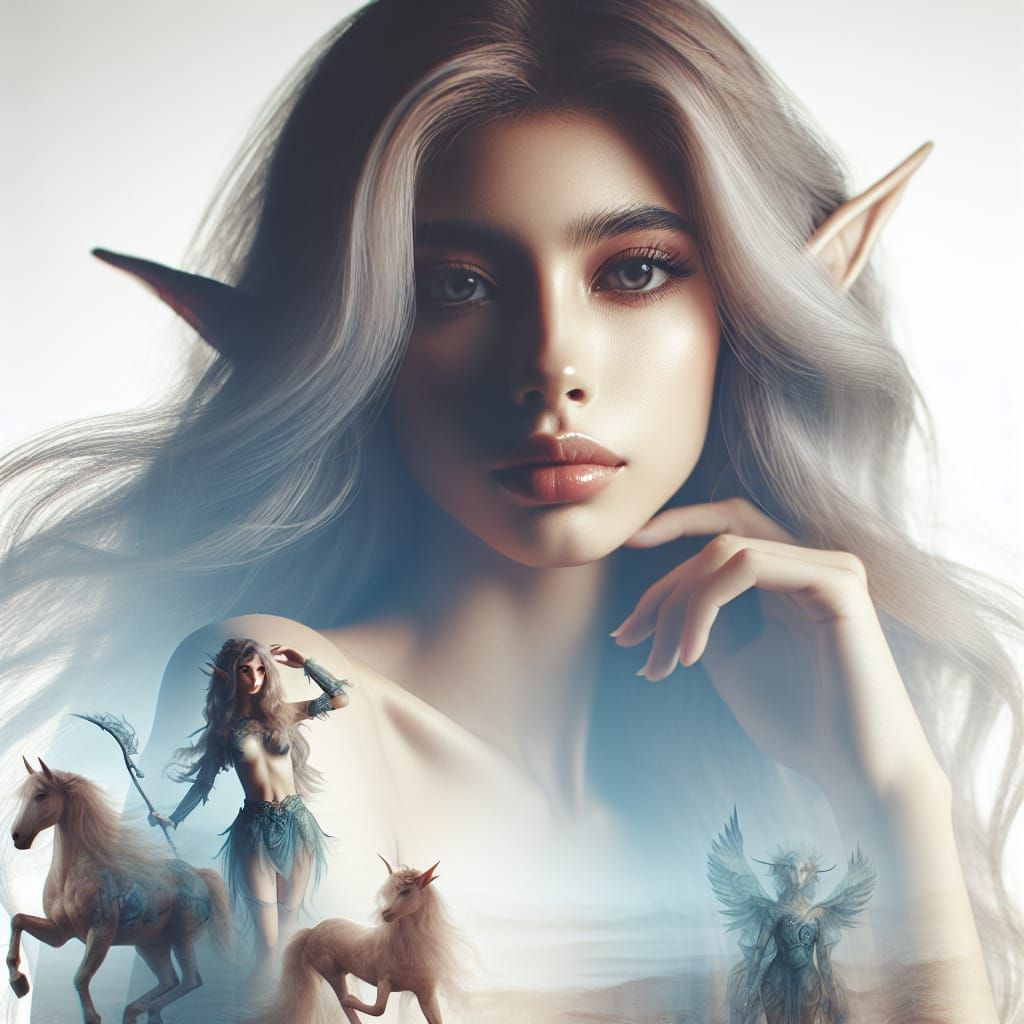 Surreal Elf with creatures - Surreal Elf with creatures