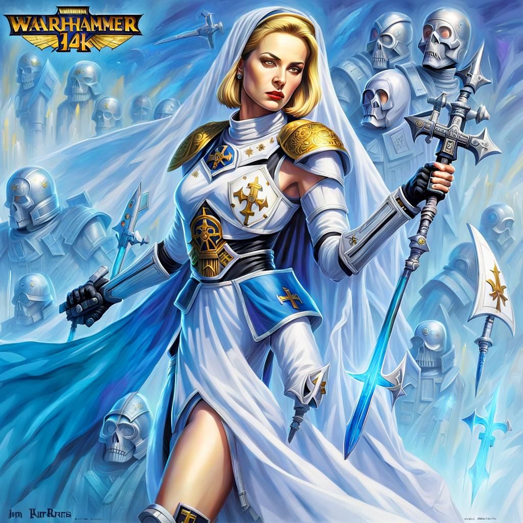 Warhammer 40k, Space Marine, futuristic soldier, beautiful young woman ...