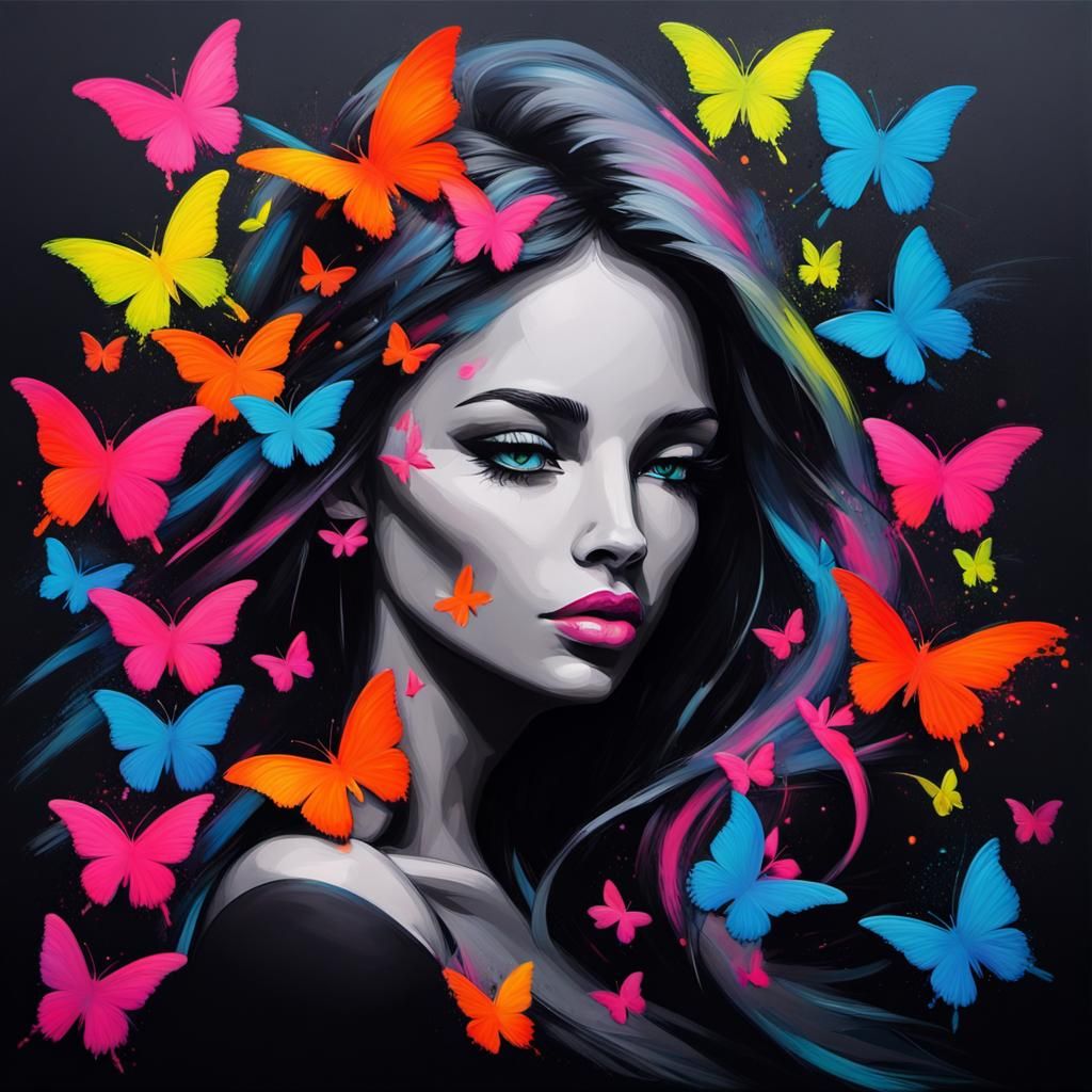 Butterfly lady - AI Generated Artwork - NightCafe Creator
