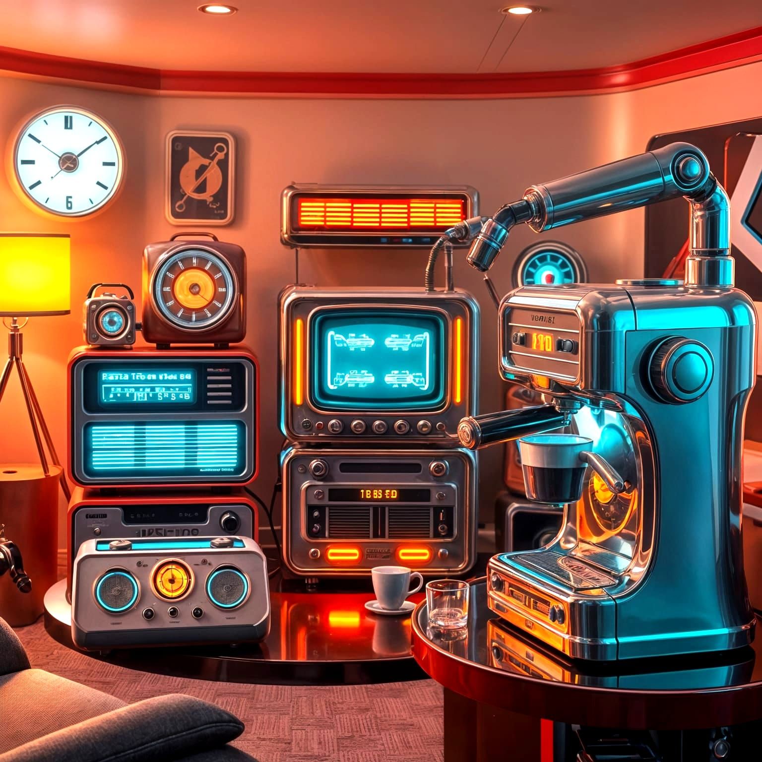 A Cozy Retro-Futuristic Cafe - A Cozy Retro-Futuristic Cafe...