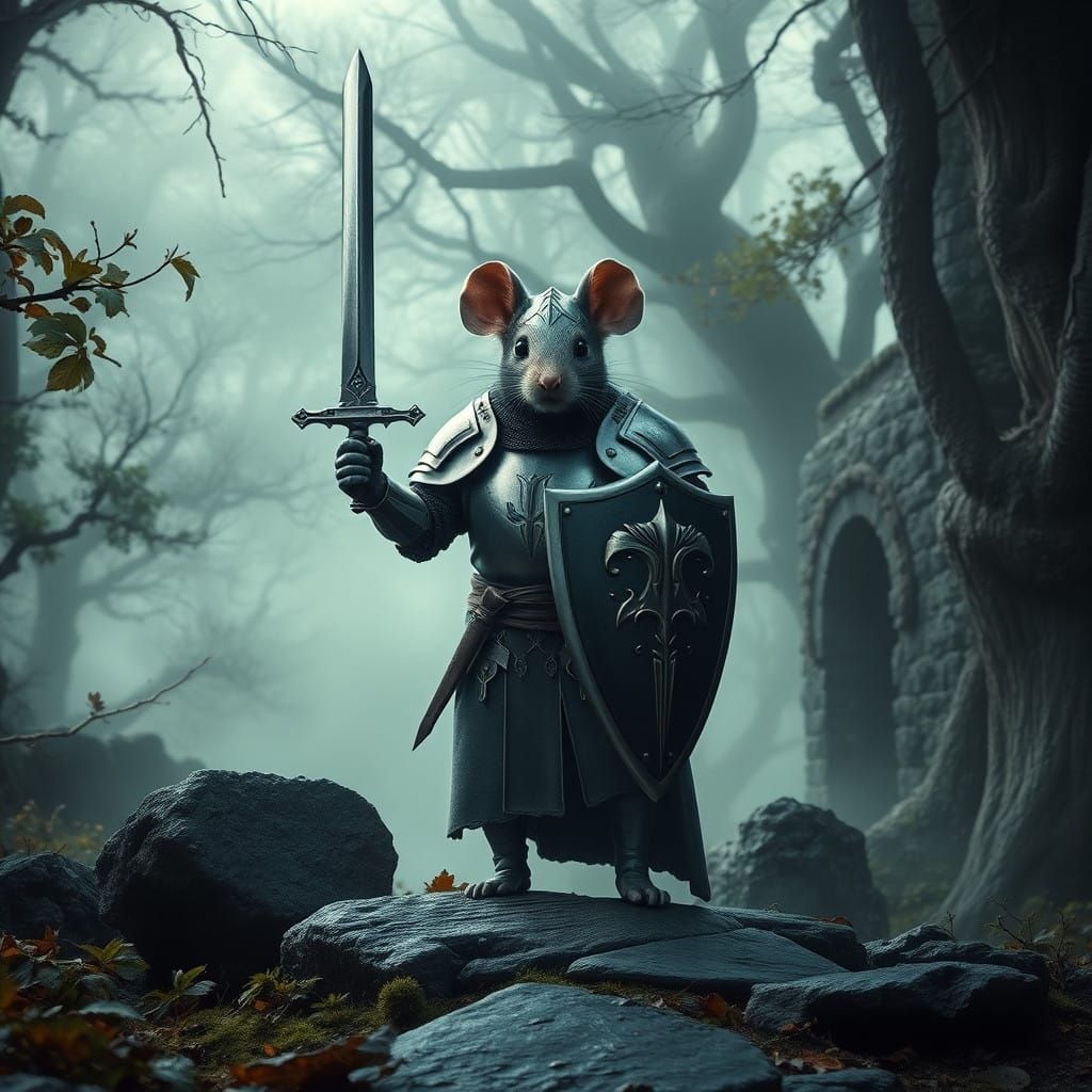 A mouse knight on a quest - Epic Mouse Knight Embarks on a L...