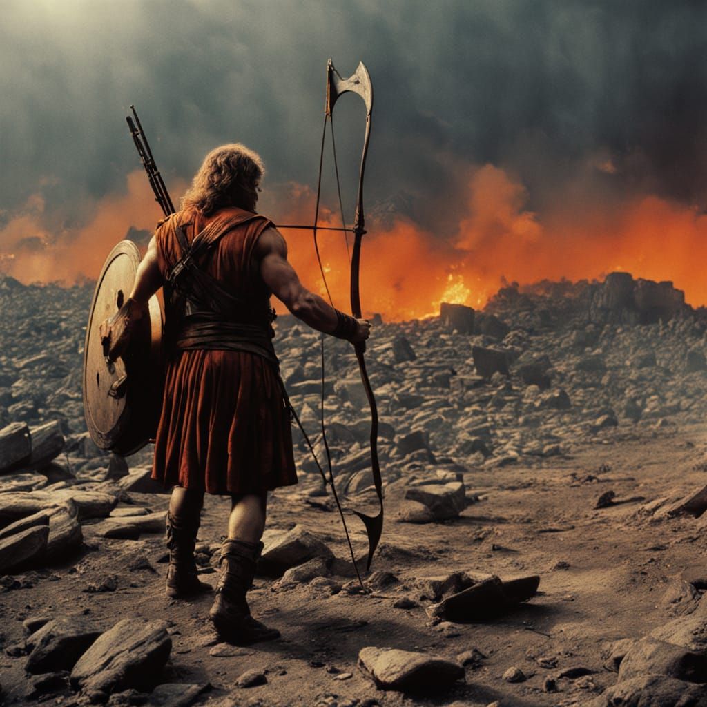 Epic Hercules Confronts Alcyoneus in Ancient Battl... - AI Art