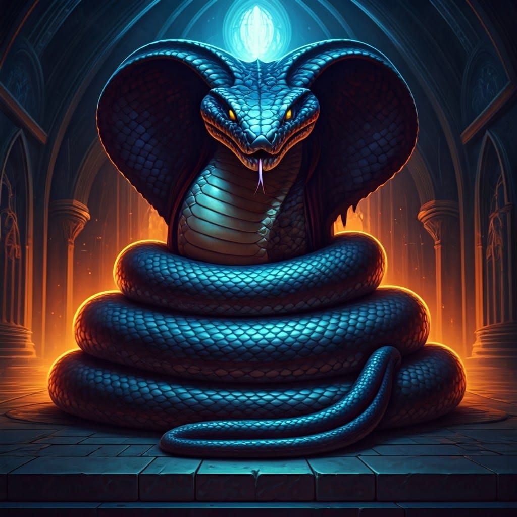 Thulsa Doom in Snake Form 3 - Epic Fantasy Art of a Snake Wi...