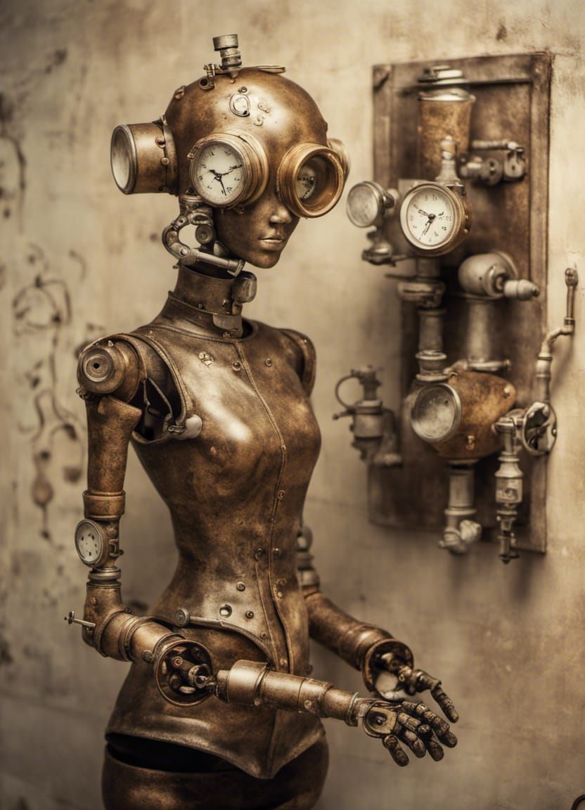 humanoid automata;old bathroom fittings used to make steam-driven ...