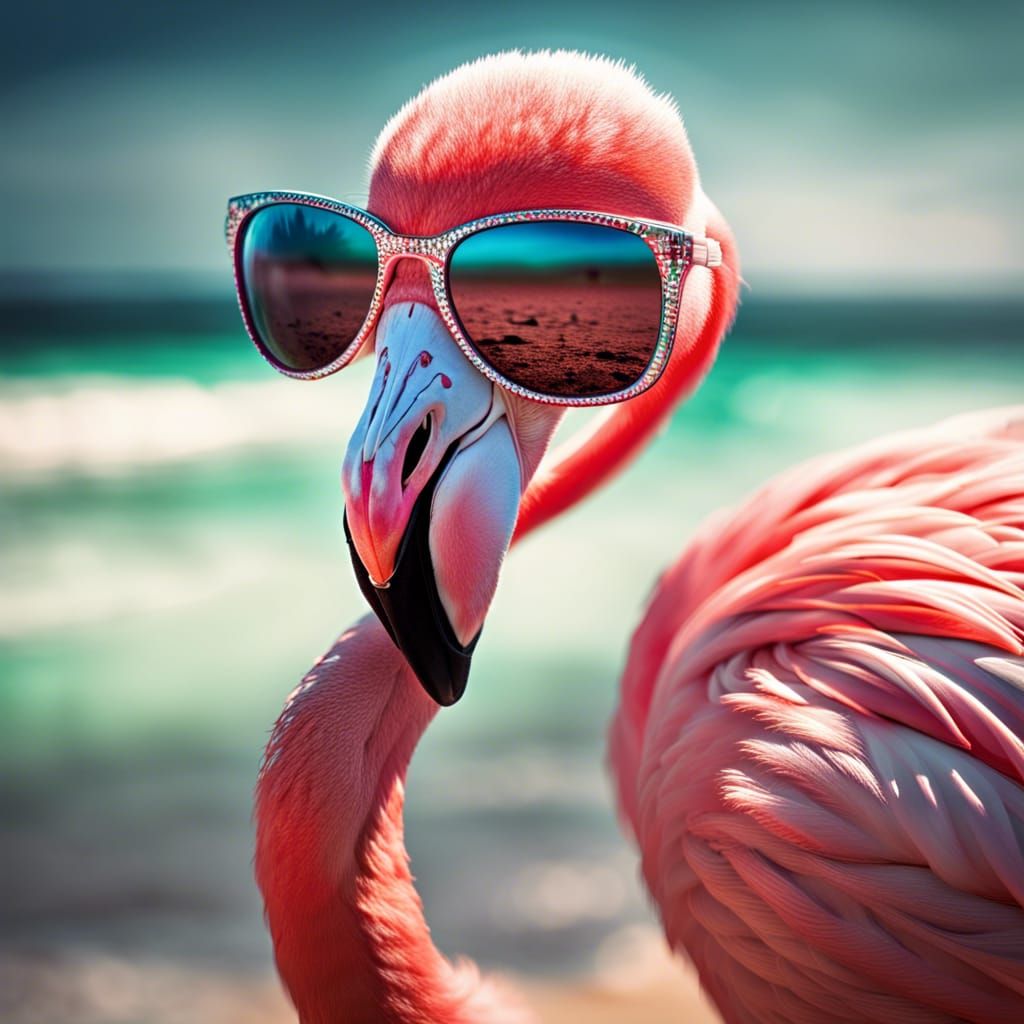 Cool Flamingo - AI Generated Artwork - NightCafe Creator