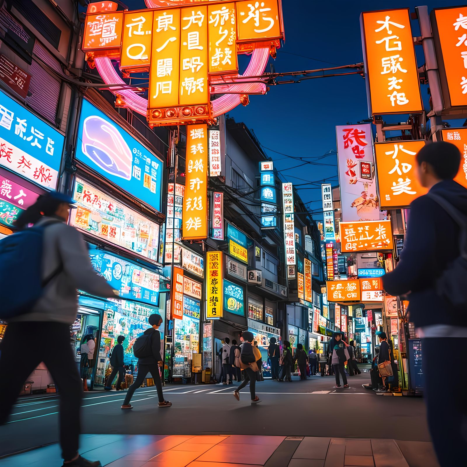 Bright & Busy Street - AI Generated Artwork - NightCafe Creator