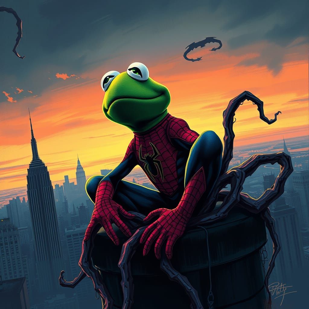Kermit the Amazing Spider-frog - Kermit the Amazing Spider-f...