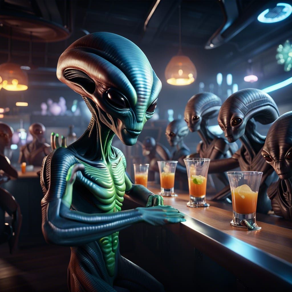 Alien bar - AI Generated Artwork - NightCafe Creator