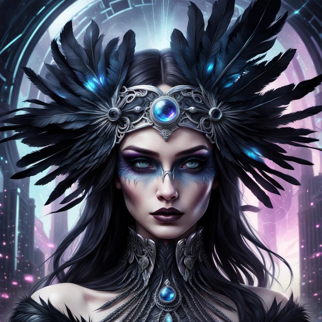 Raven girl - AI Generated Artwork - NightCafe Creator