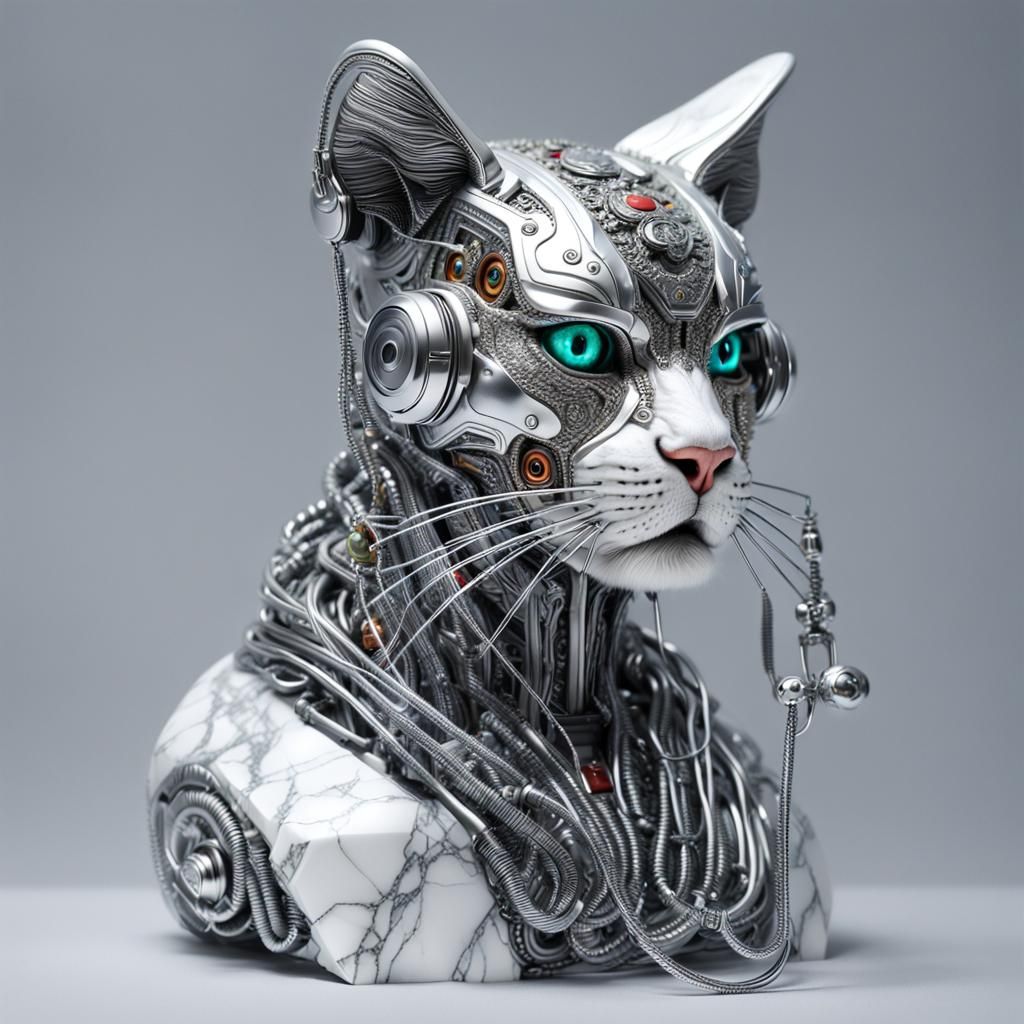 Cyborg punk cat - AI Generated Artwork - NightCafe Creator