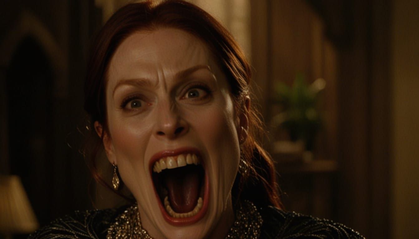 Vampire Goddess with Piranha Fangs - AI Art