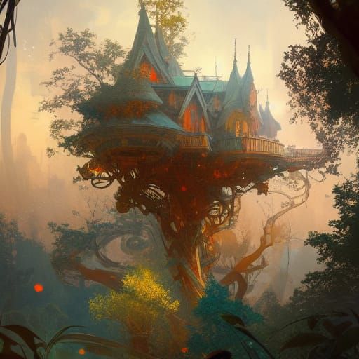 My dream treehouse! - AI Generated Artwork - NightCafe Creator