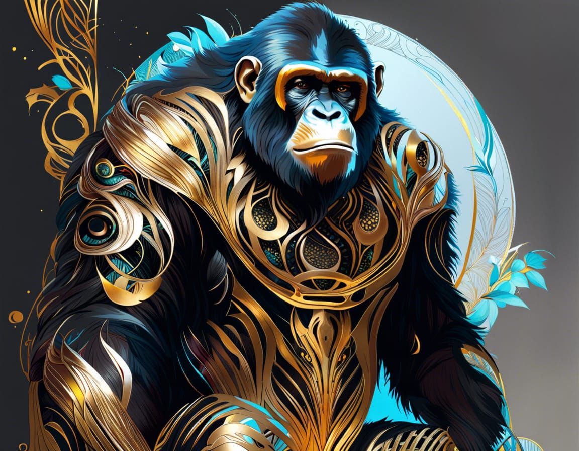Golden Ape #17 - AI Generated Artwork - NightCafe Creator