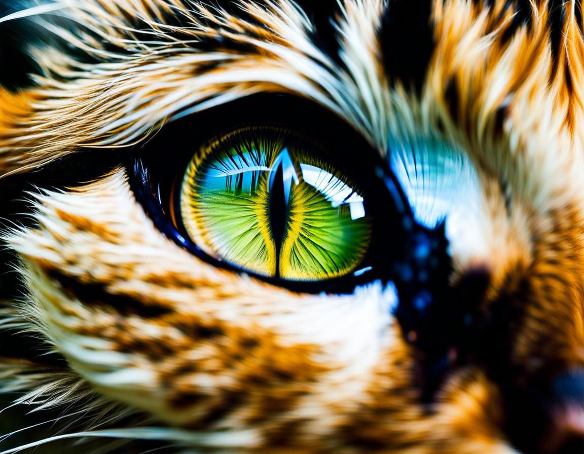 Close up shot of eyes of a cat, realistic, macro photography, macro ...