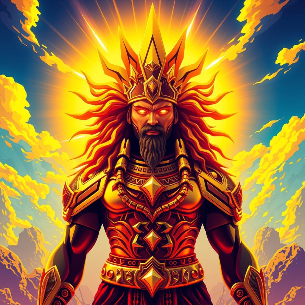 Hyper Realistic Iranian Sun God Mithra in Vibrant ... - AI Art