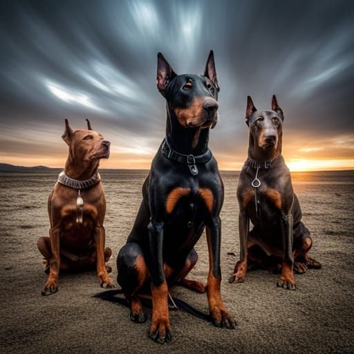 dobermans Post apocalyptic wonderland - AI Generated Artwork ...
