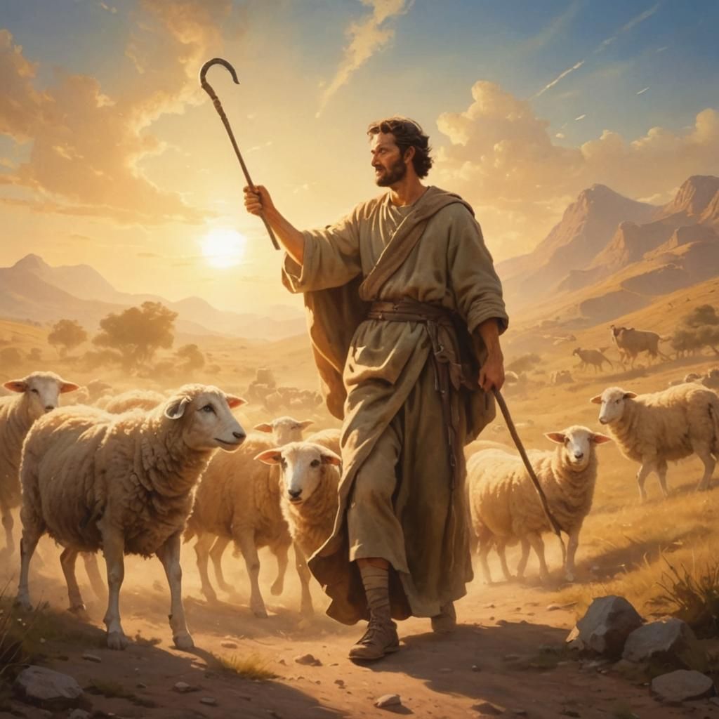 Shepherd breaks the shepherd's crook - AI Generated Artwork - NightCafe ...