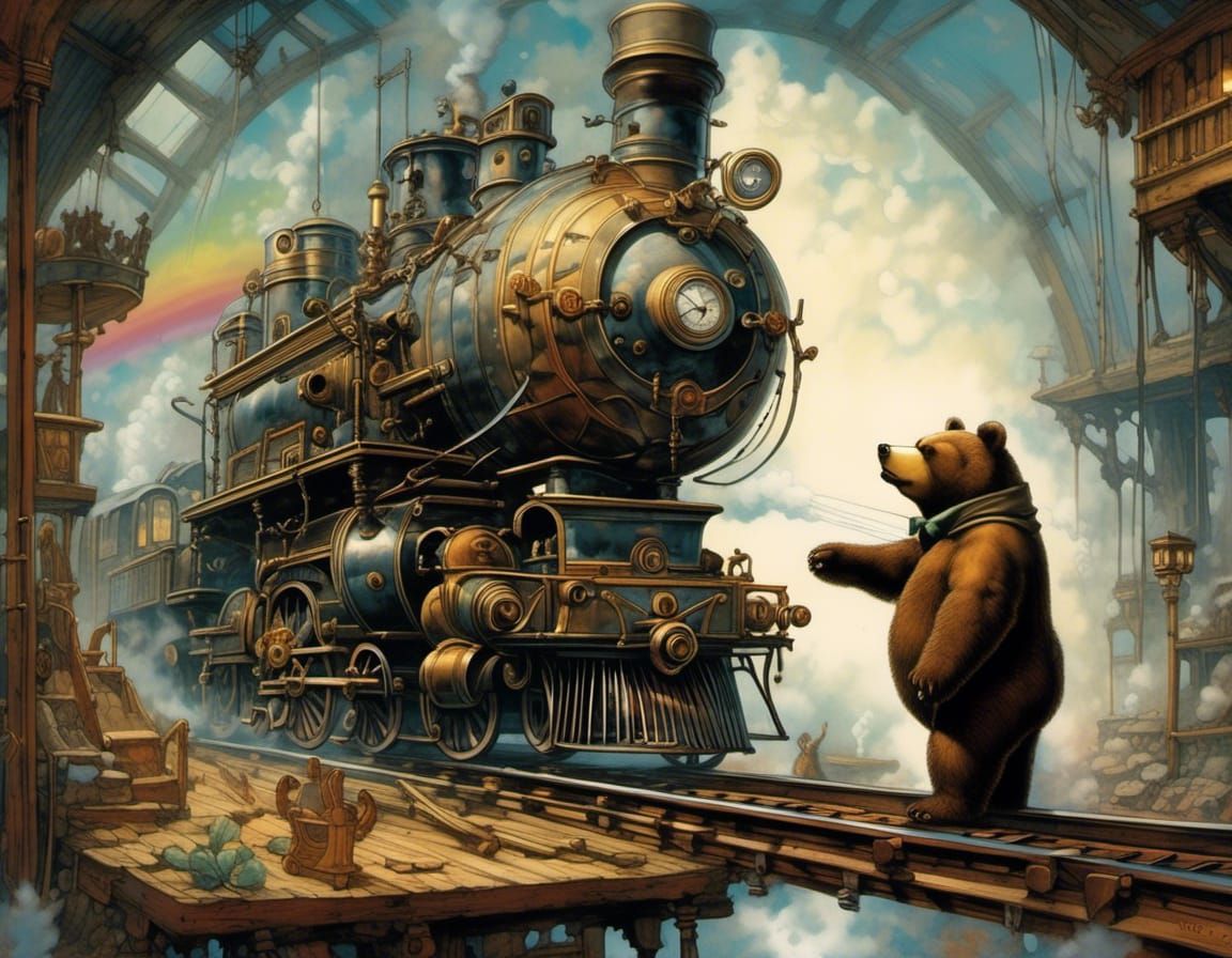 "Reach for the steam Bear, Reach for the whistle Go where the rail may ...
