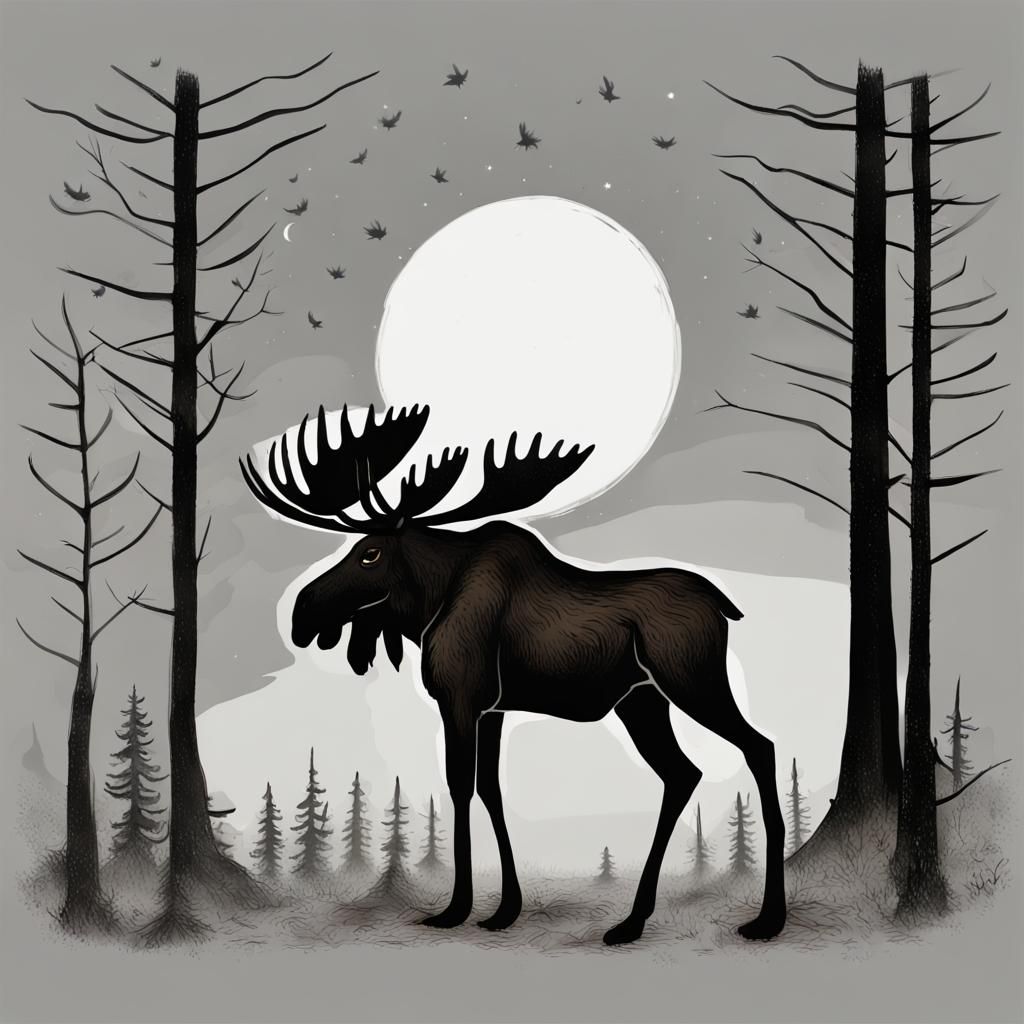 Moose Walk - AI Generated Artwork - NightCafe Creator
