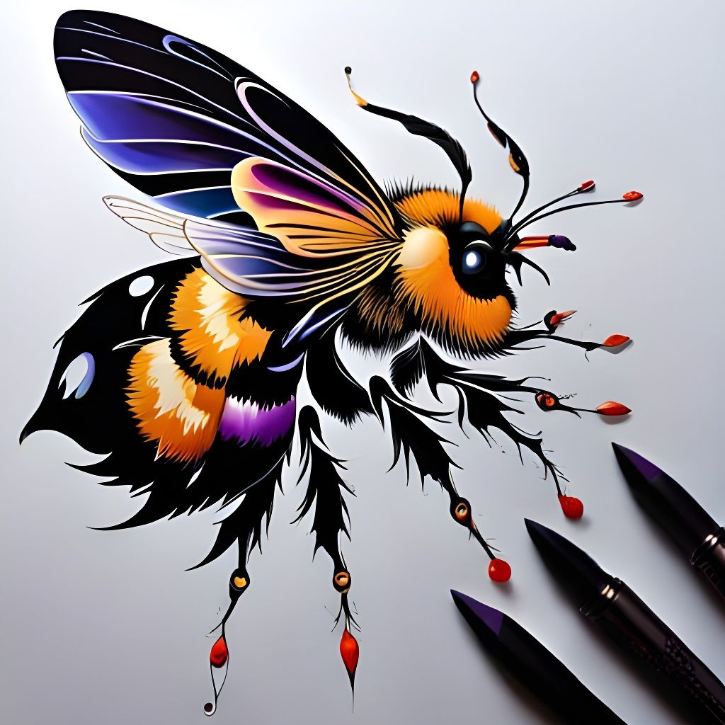 Drawing a demon bee - AI Generated Artwork - NightCafe Creator