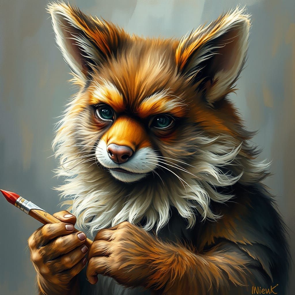 Furry Philosopher in Epic Impressionist Masterpiec... - AI Art