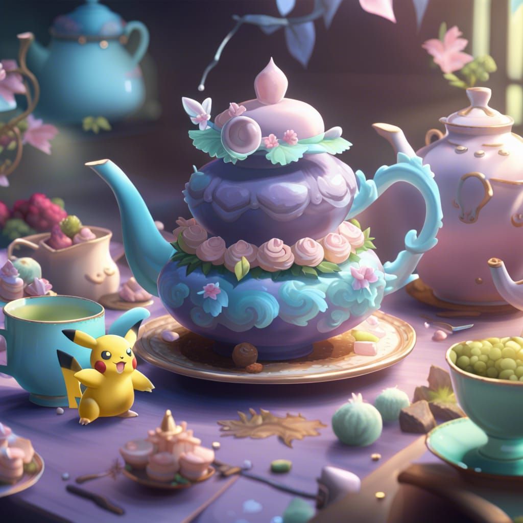 Pokémon tea party 2 - AI Generated Artwork - NightCafe Creator