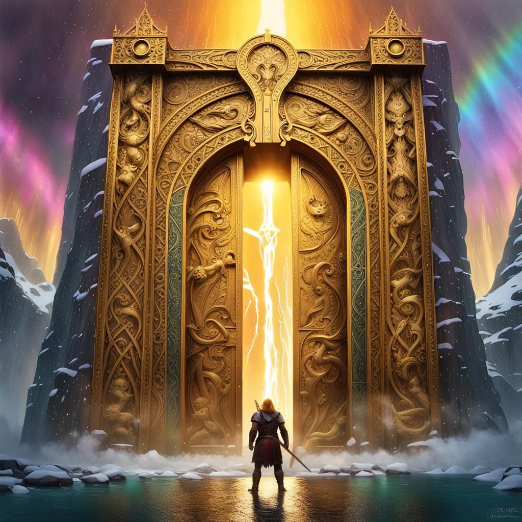 Epic entrance to Asgard - AI Generated Artwork - NightCafe Creator